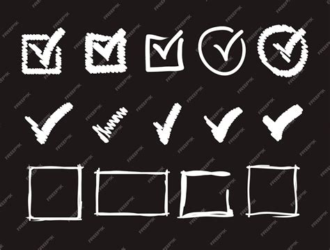 Premium Vector Check Checklist Tick List Box Doodle Checkbox Mark Isolated Set