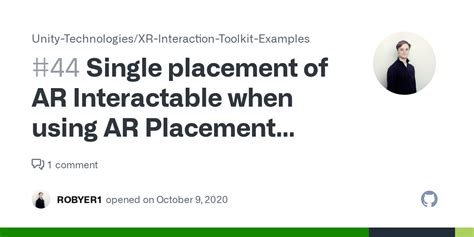 Single Placement Of Ar Interactable When Using Ar Placement