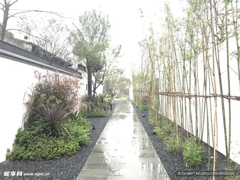 中式庭院小径景观摄影图 园林建筑 建筑园林 摄影图库 昵图网
