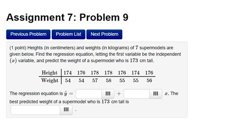 Solved Assignment 7 Problem 9 Previous Problem Problem List