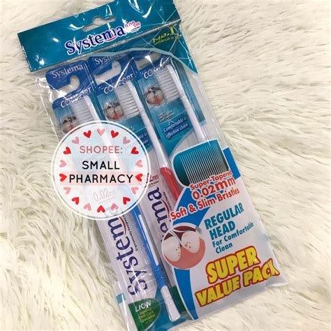 Systema Toothbrush 0 02mm Patented Bristles Soft And Slim Small Regular Head Spiral