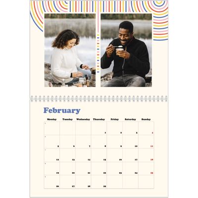 Retro Stripes Calendar A4 Double