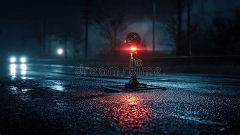 Ai Powered Safety Sensor Monitors Traffic Urban Roadway Digital Technology Nighttime Setting