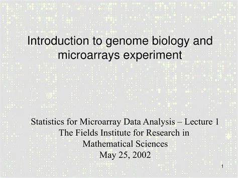 PPT Introduction To Genome Biology And Microarrays Experiment PowerPoint Presentation ID 3738875