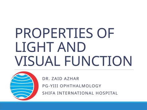 Properties Of Light And Visual Function Pptx