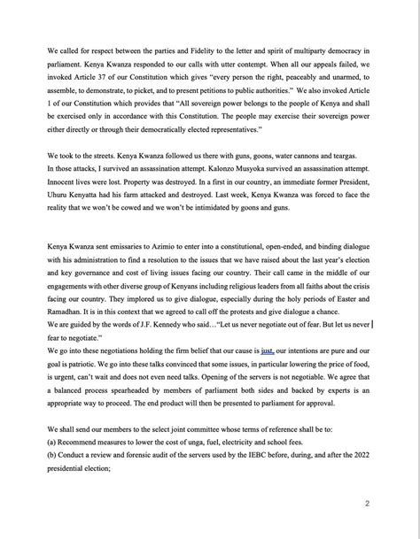 Azimio Tv On Twitter Remarks Of The Rt Hon Railaodinga To A Special