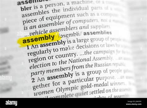Highlighted English Word Assembly And Its Definition At The
