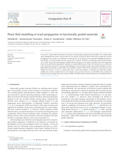 Pdf Phase Field Modelling Of Crack Propagation In Functionally Graded Materials