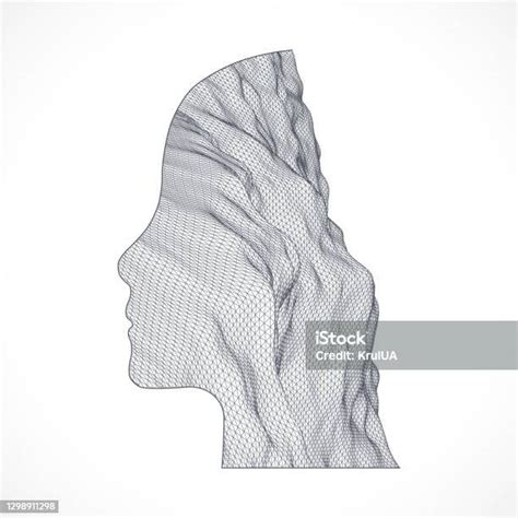 윤곽선의 지형 인간의 머리는 프레임의 스타일로 만들어집니다 벡터 아트 3차원 형태에 대한 스톡 벡터 아트 및 기타 이미지 3차원 형태 개성 개념 공학 Istock