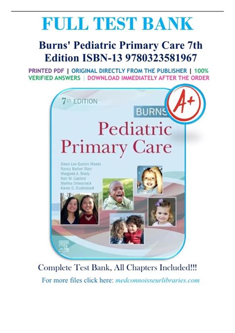 Test Bank For Burns Pediatric Primary Care 7th Edition Isbn