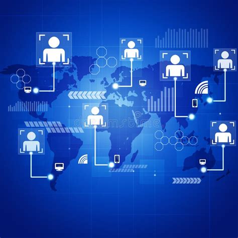 Concept Connections Blue Background Stock Illustration Illustration