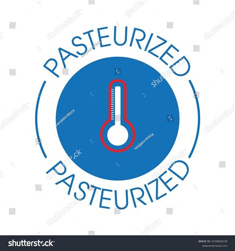 Pasteurized Vector Stamp Blue Color Pasteurization Stock Vector