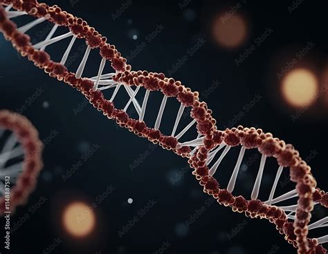 Double Helix Dna Molecule With Modified Genes Correcting Mutation By Genetic Engineering Stock