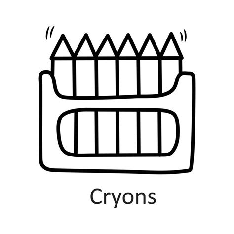 Crayons Vector Outline Icon Design Illustration Stationery Symbol On
