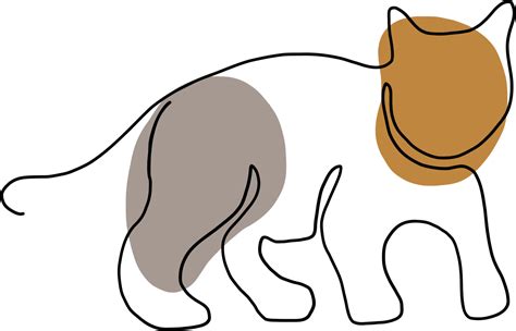 Simplicity Cat Freehand Continuous Line Drawing 21454358 Png