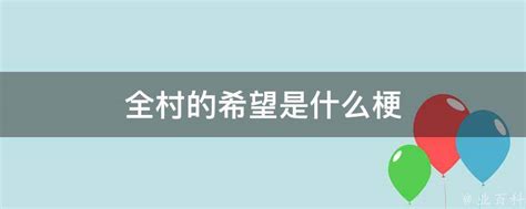 全村的希望是什么梗 业百科