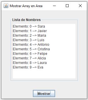 Java Mostrar El Contenido De Un Arraylist En Un JTextArea