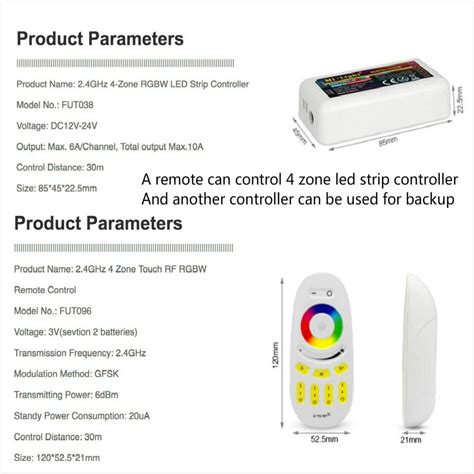 Mi Light Rgbw Led Controller 12 24v Fut038 2 4g 4 Grandado