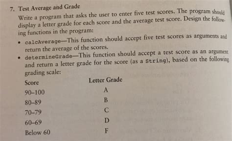 Solved Write A Program That Asks The User To Enter Five Test