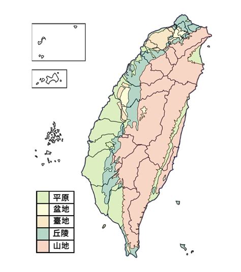 臺灣地形分布圖 彩 無字 縣市界 搜秀資源網 Flickr