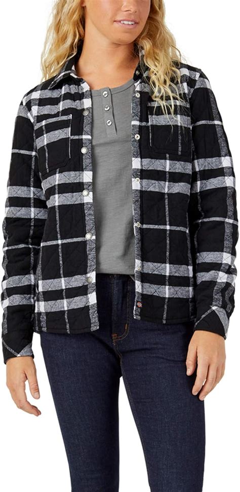 Dickies Womens Quilted Flannel Shirt Jacket Clothing
