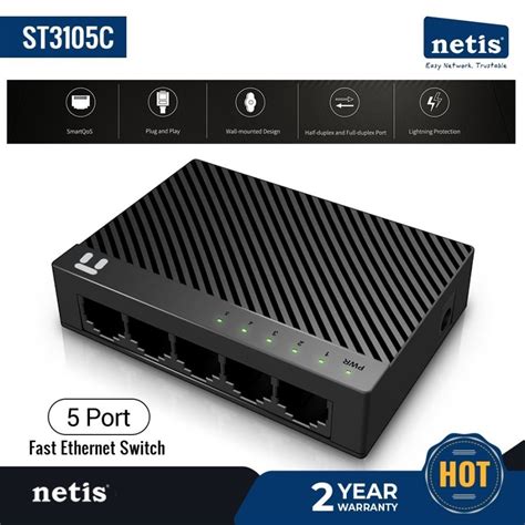 Jual NETIS ST3105C SWITCH HUB 5 PORT 10 100Mbps FAST ETHERNET Shopee Indonesia