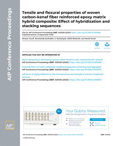 Pdf Tensile And Flexural Properties Of Woven Carbon Kenaf Fiber Reinforced Epoxy Matrix Hybrid