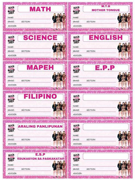 Notebook Sticker 12pcs With BLACK PINK Subject Name Teacher Grade Writable Lazada PH