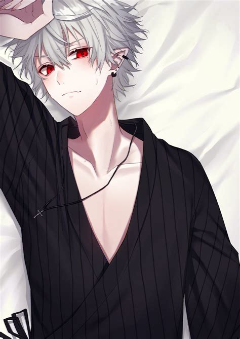 Аниме парень демон с белыми волосами фото и картинки Abrakadabra Fun