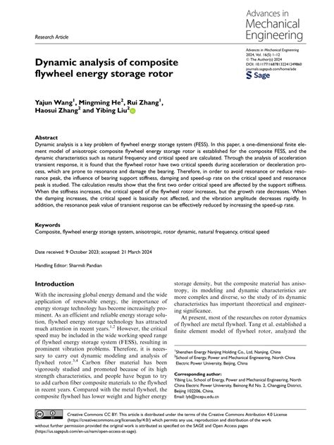 Pdf Dynamic Analysis Of Composite Flywheel Energy Storage Rotor