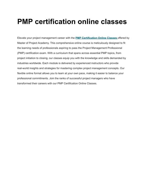 Ppt Pmp Certification Online Classes Powerpoint Presentation Free Download Id 13063807