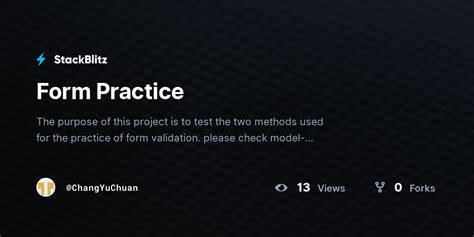 Form Practice StackBlitz