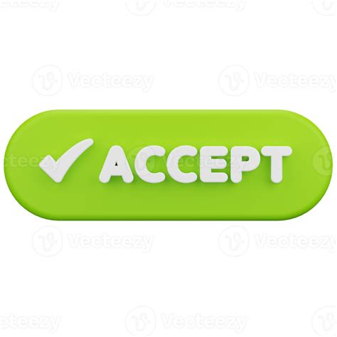 Accept Button 3d Illustration 34616588 Png