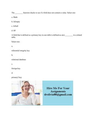 The Function Checks To See If A Field Does Not Contain A Valu Pdf