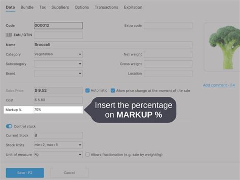 How To Generate The Sales Price By Markup Percentage