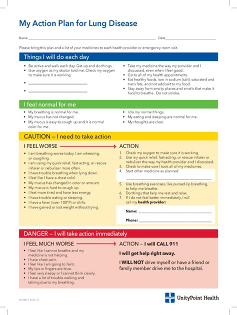 Fillable Online Copd Action Plan And Management Tools Fax Email Print
