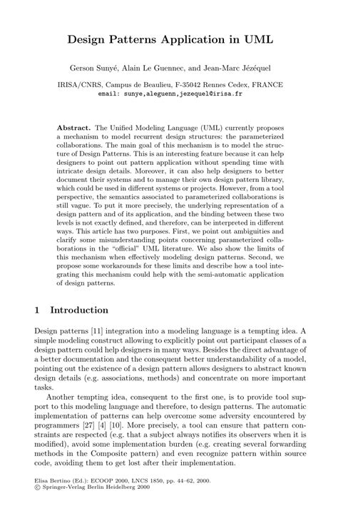 PDF Design Patterns Application In UML