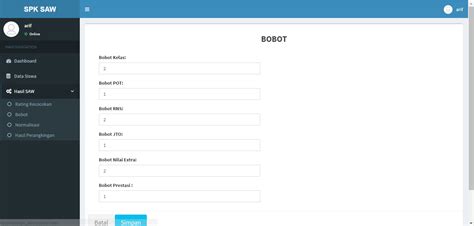Download Source Code Spk Saw Codeigniter Php Arifweb Webnya Mas Arif