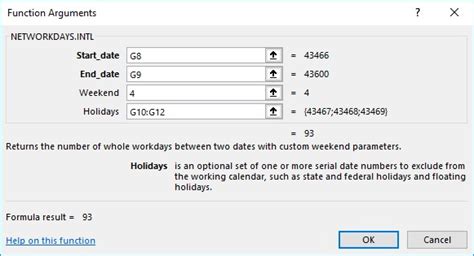 Calculating Number Of Workdays Between Two Dates Where Weekends Are Not