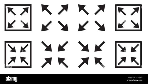 full screen and exit full screen icon set stock vector image and art alamy