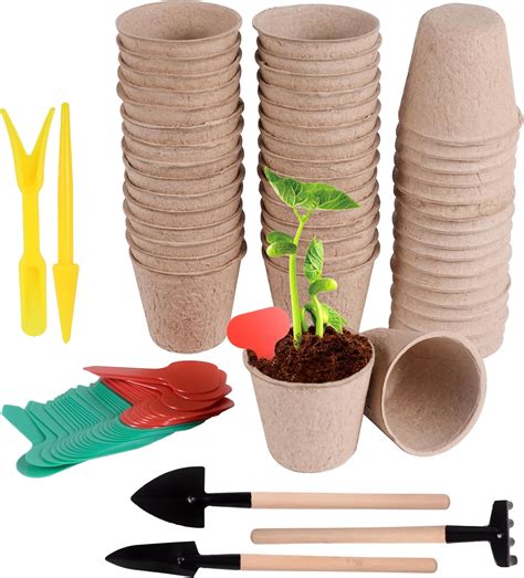 160pcs Peat Pots 236 Round Nursery Pot With Drainage