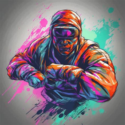 Premium Ai Image Graffitistyle Jiu Jitsu Fighter