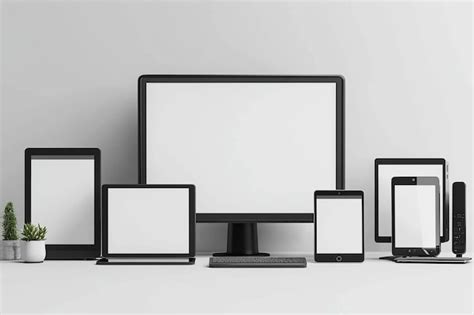 Multiple Responsive Screen And Mobile Devices Mockup Created With Generative Ai Premium Ai