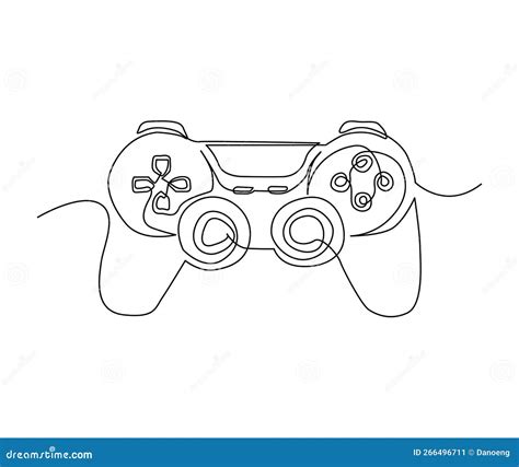 Continuous One Line Drawing Of Game Controller Joysticks Or Gamepads