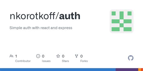 Github Nkorotkoff Auth Simple Auth With React And Express