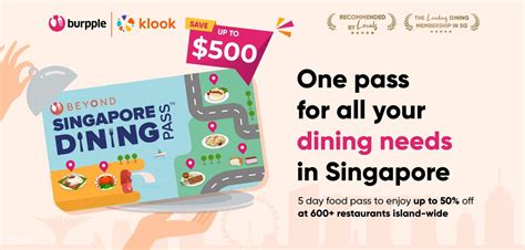 5 Day Discover Singapore Dining Tourist Pass By Burpple Beyond Klook