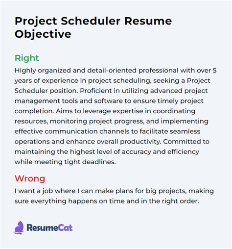Top 18 Project Scheduler Resume Objective Examples