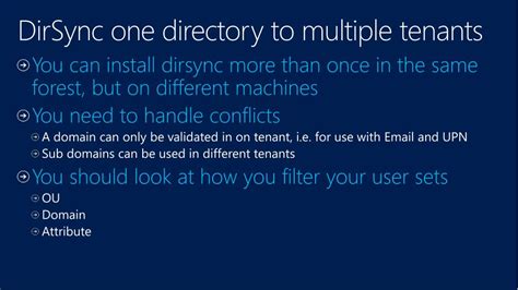 Ppt Microsoft Office 365 Directory Synchronization And Federation Options Powerpoint