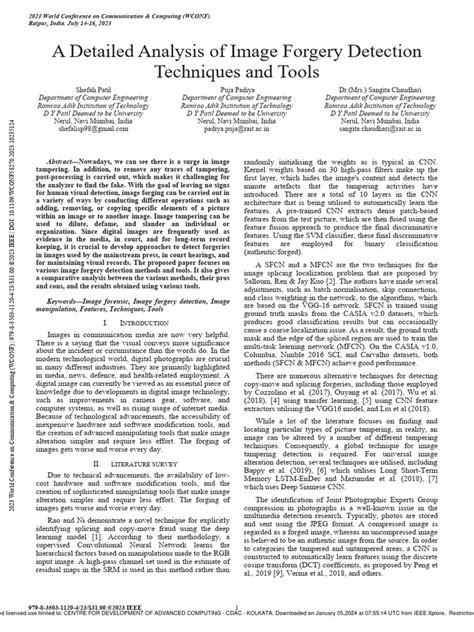 A Detailed Analysis Of Image Forgery Detection Techniques And Tools