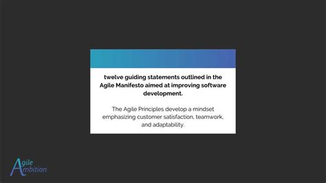 Agile Principles Agile Ambition